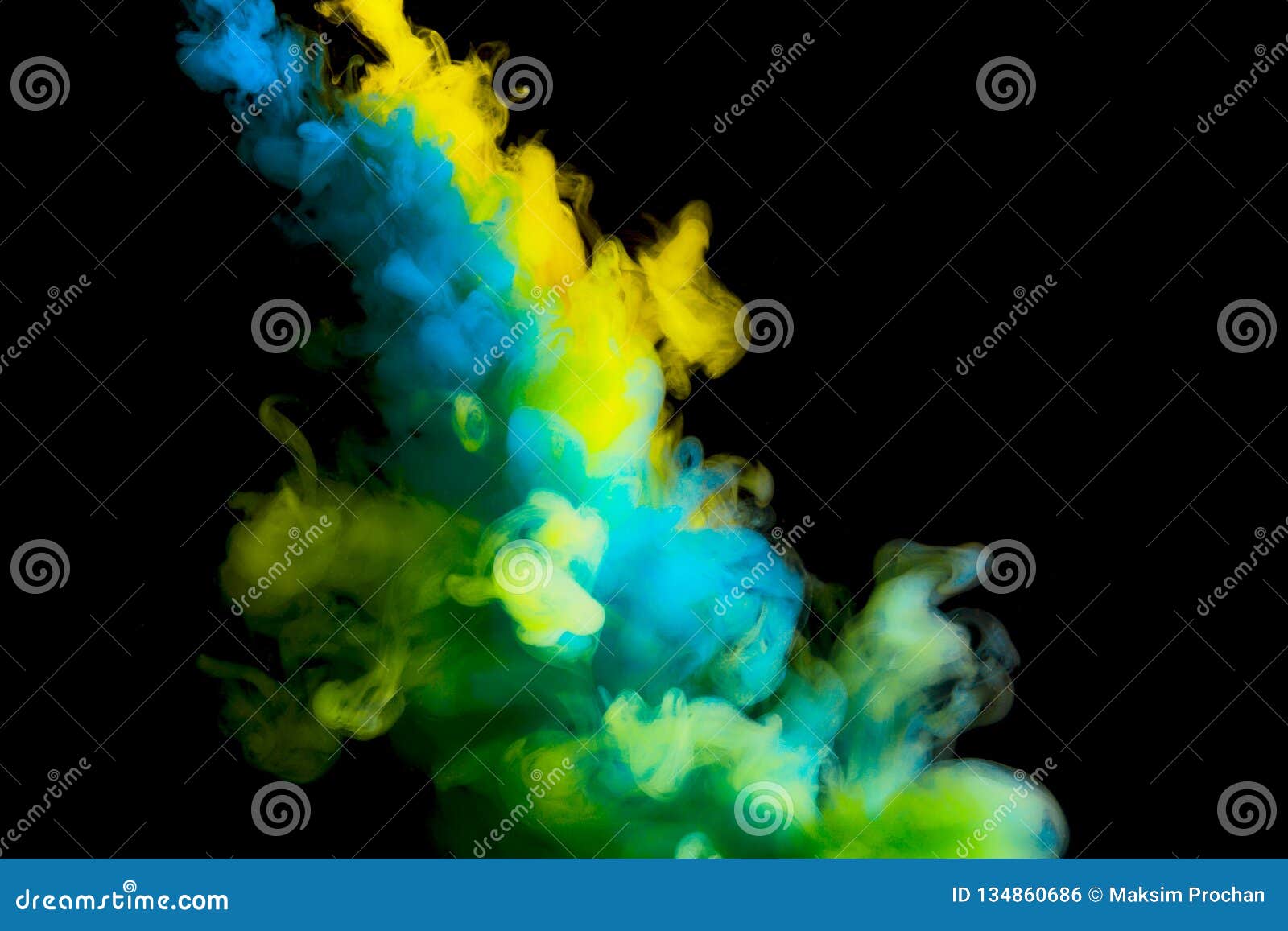 Paint Stream in Water, Colored Cloud, Abstract Background, Process of ...