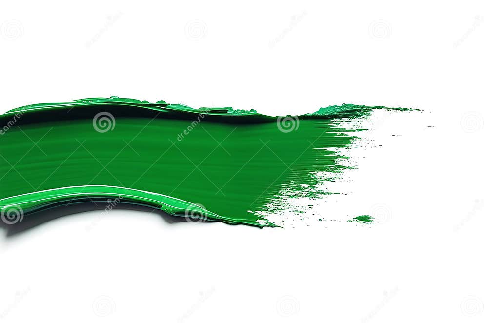 Paint Stroke. a Thick Stroke of Green Paint Isolated on a White Stock Illustration ...