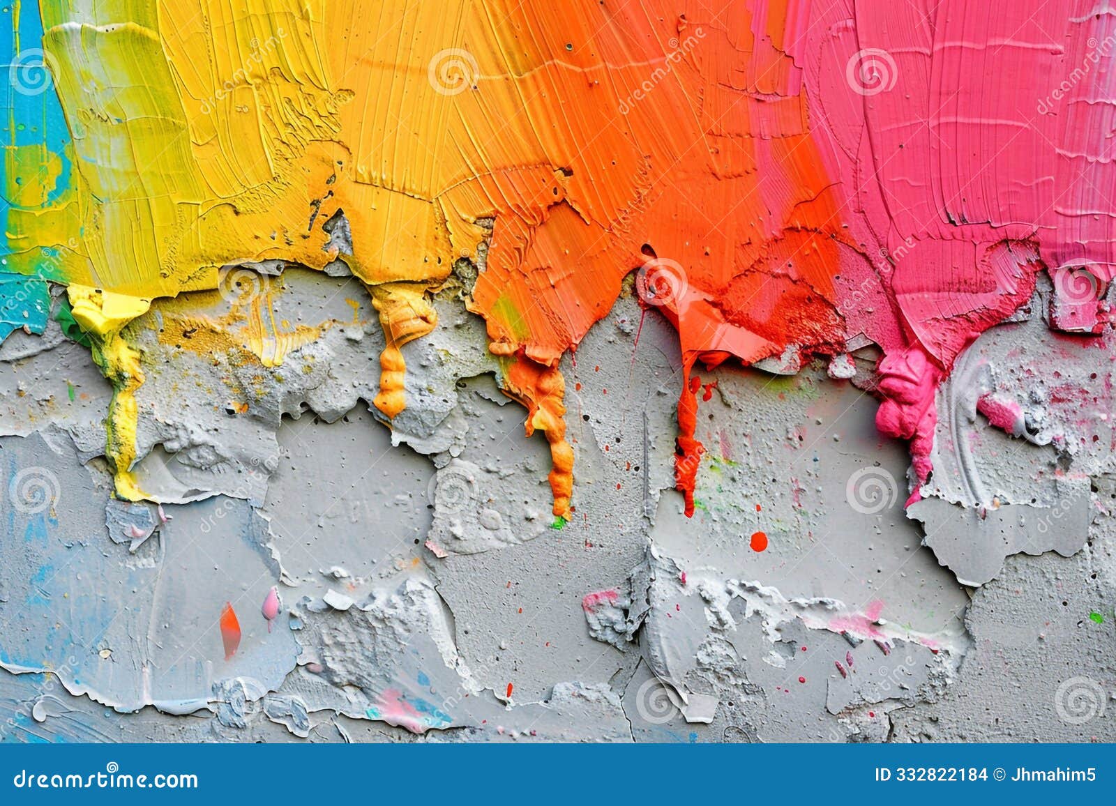 A Paint Strokes Artistically Applied on a Rough, Textured Concrete ...