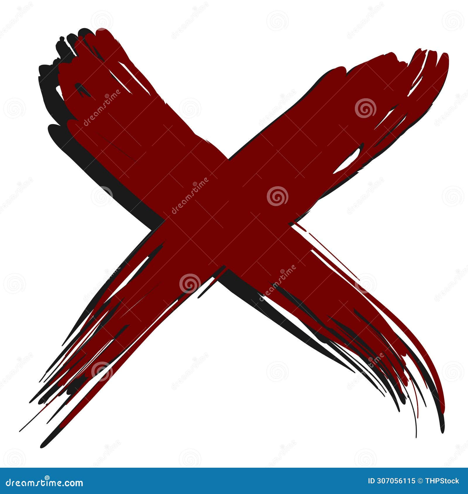 Paint Strokes X Cross Vector Stock Vector - Illustration of drawing ...