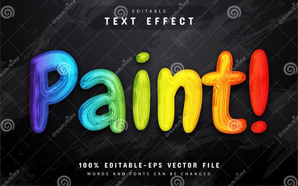 Paint text effect editable stock vector. Illustration of alphabet ...