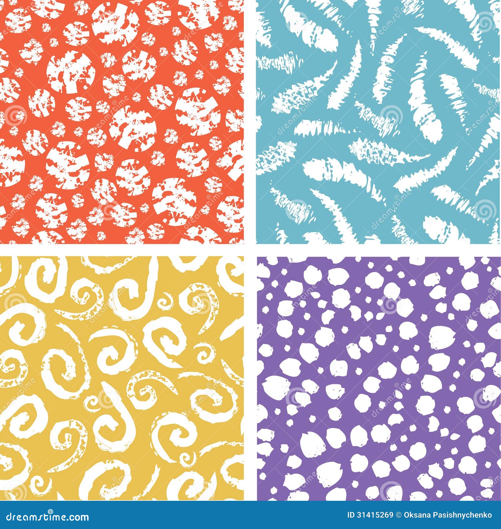 Paint Texture Elements Colorful Seamless Pattern Stock Vector ...