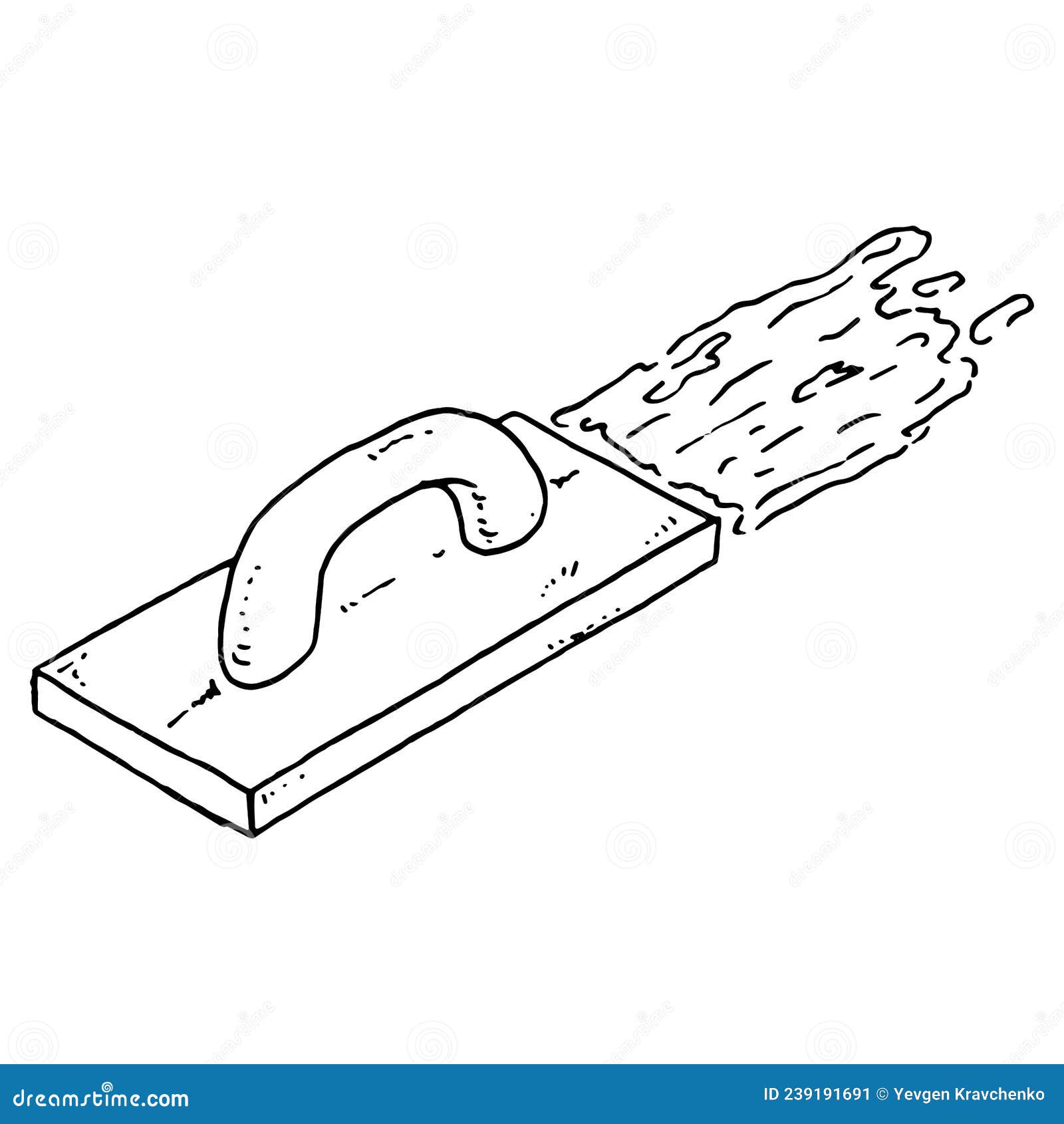 Tool For Plastering Walls Shown With A Red Handle And A Metal Blade At ...