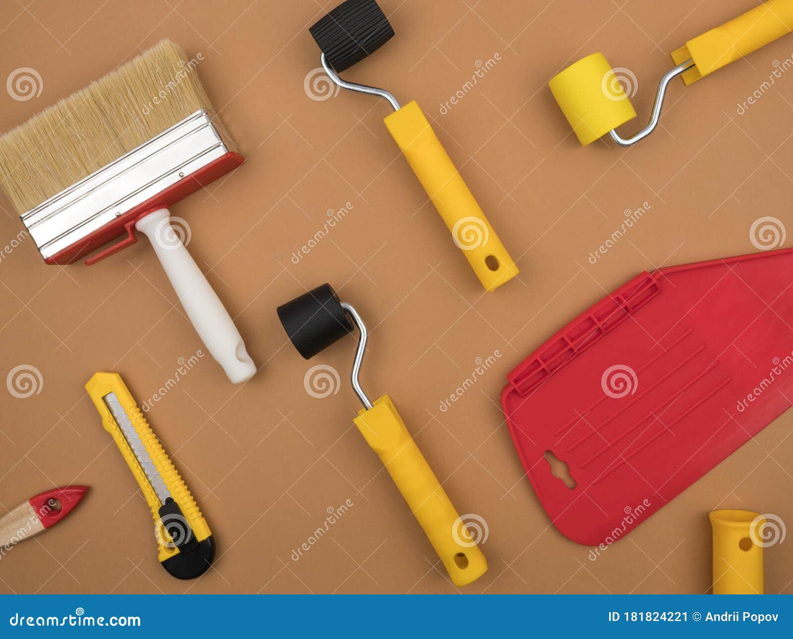 A Paint Tool for Wallpapering. Beige Background Stock Image - Image of ...
