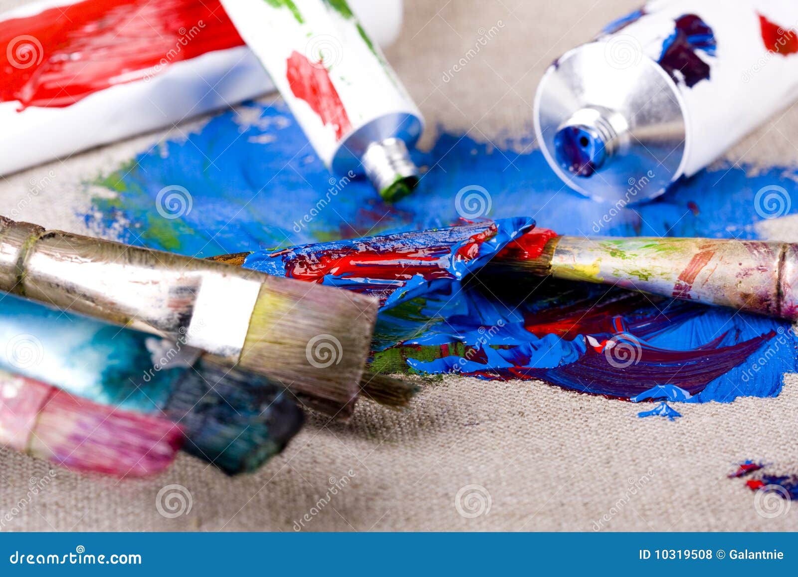 Paint tubes stock photo. Image of linen, tool, material - 10319508