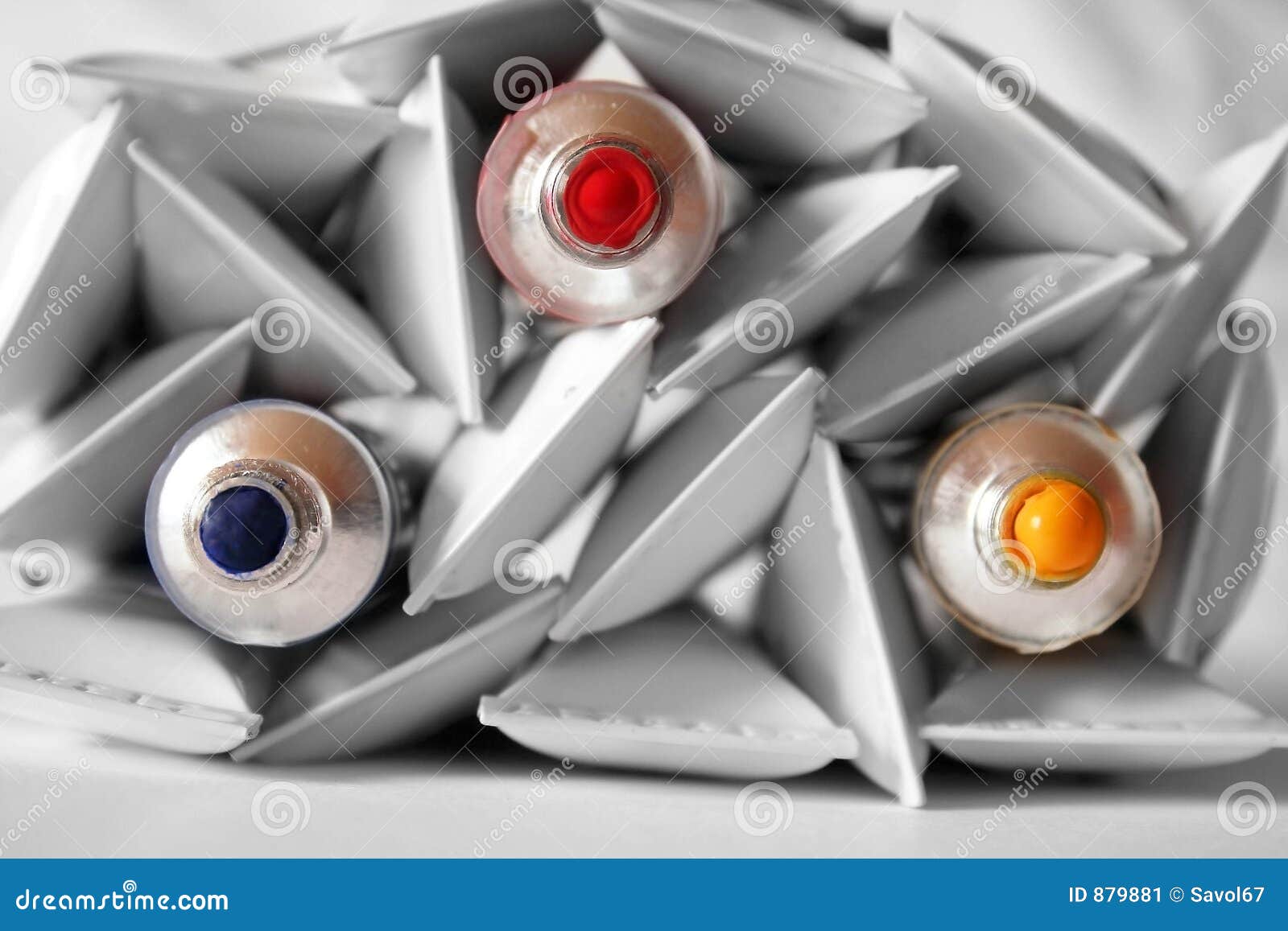 Paint Tubes - Primary Colors Stock Image - Image of opened, containters ...