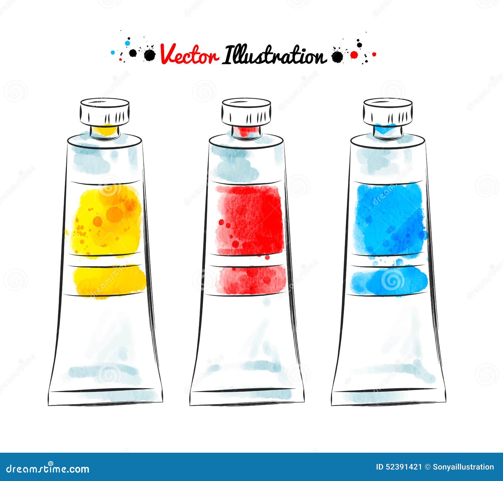 Paint tubes stock vector. Illustration of element, sketched - 52391421