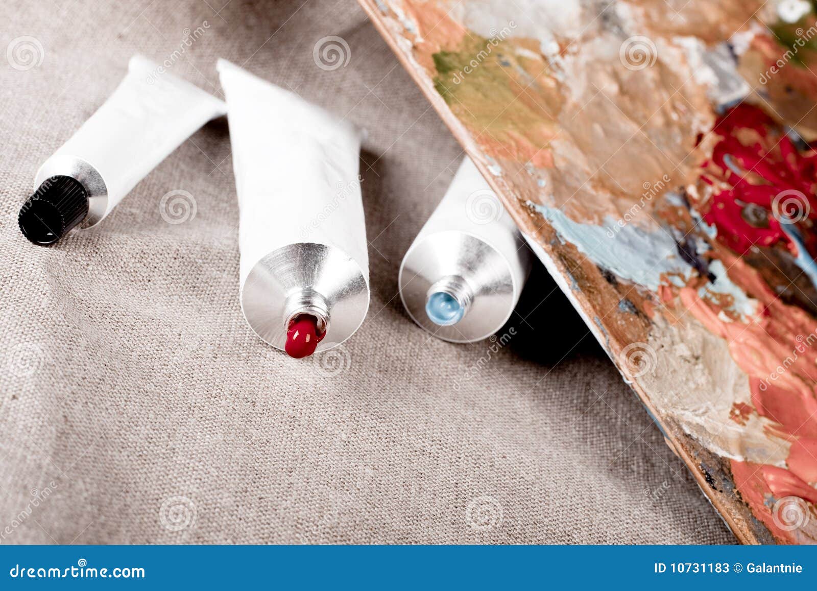 Paint tubes vintage look stock image. Image of palette - 10731183