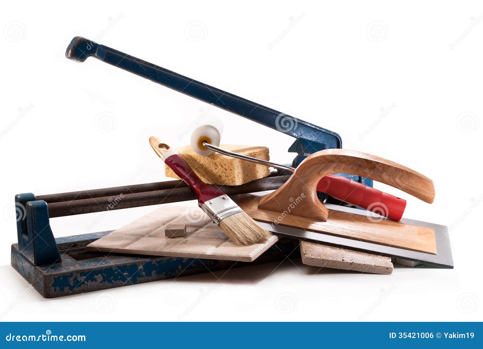 Paint Walls and Sticky Tiles Stock Photo - Image of manual, ceramics ...