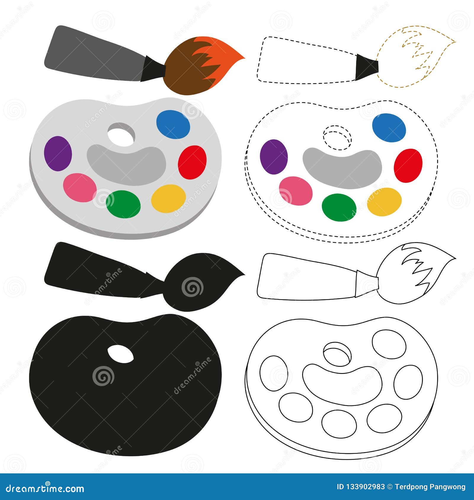 Paint Worksheet Vector Design Stock Vector - Illustration of curve ...