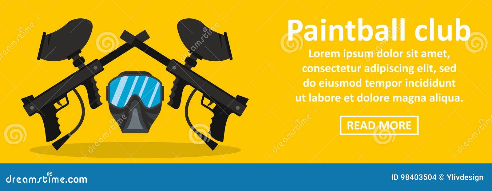Paintball Club Banner Horizontal Concept Stock Vector - Illustration of ...