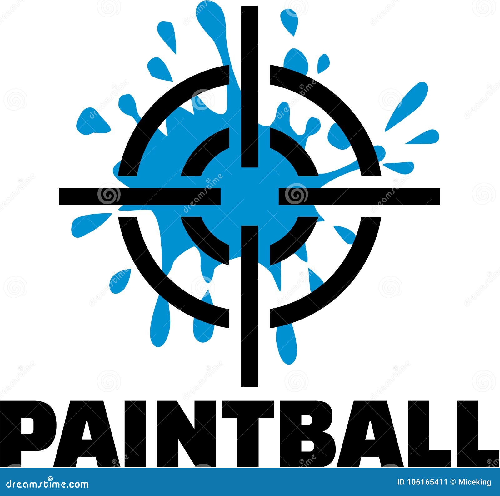 Paintball Com Alvo E Respingo Azul Ilustração do Vetor - Ilustração de ...
