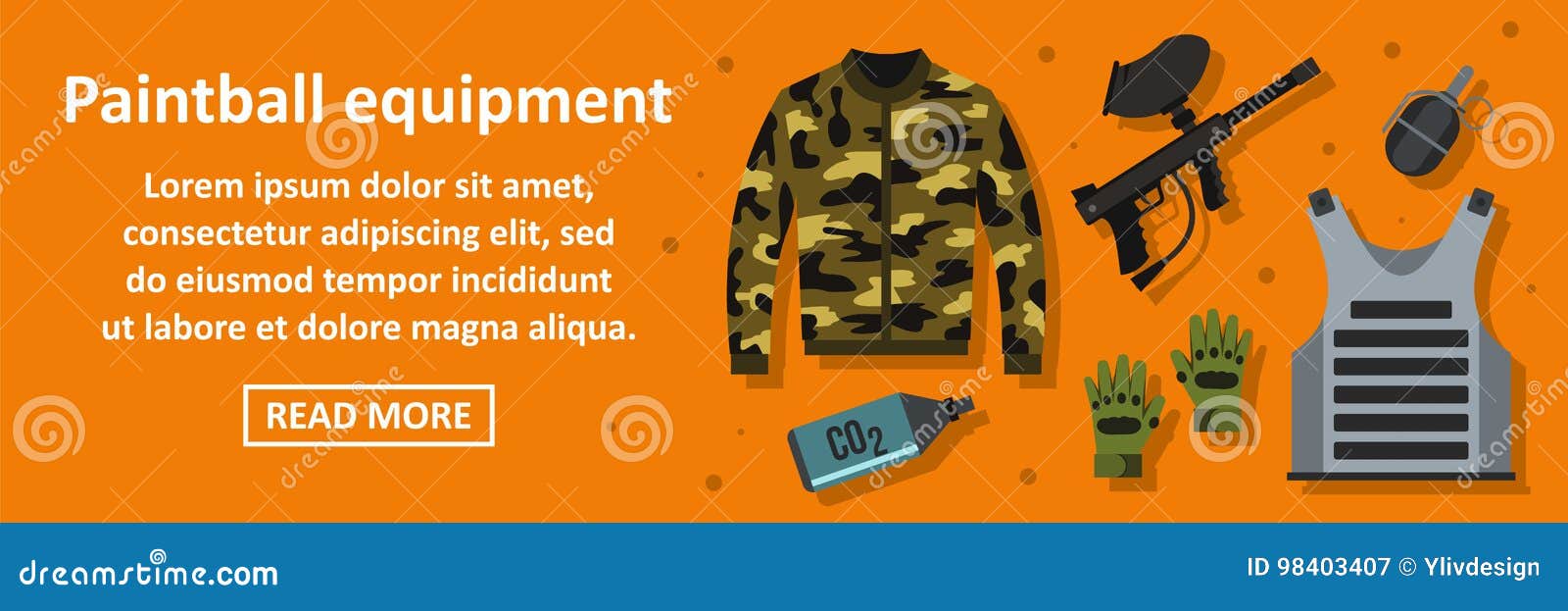 Paintball Equipment Banner Horizontal Concept Stock Vector ...