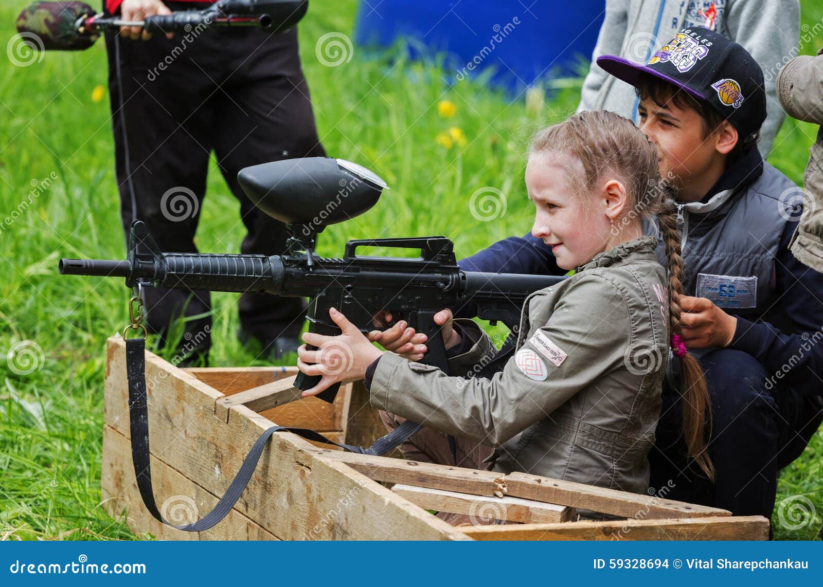 Paintball game. editorial stock image. Image of chidren - 59328694