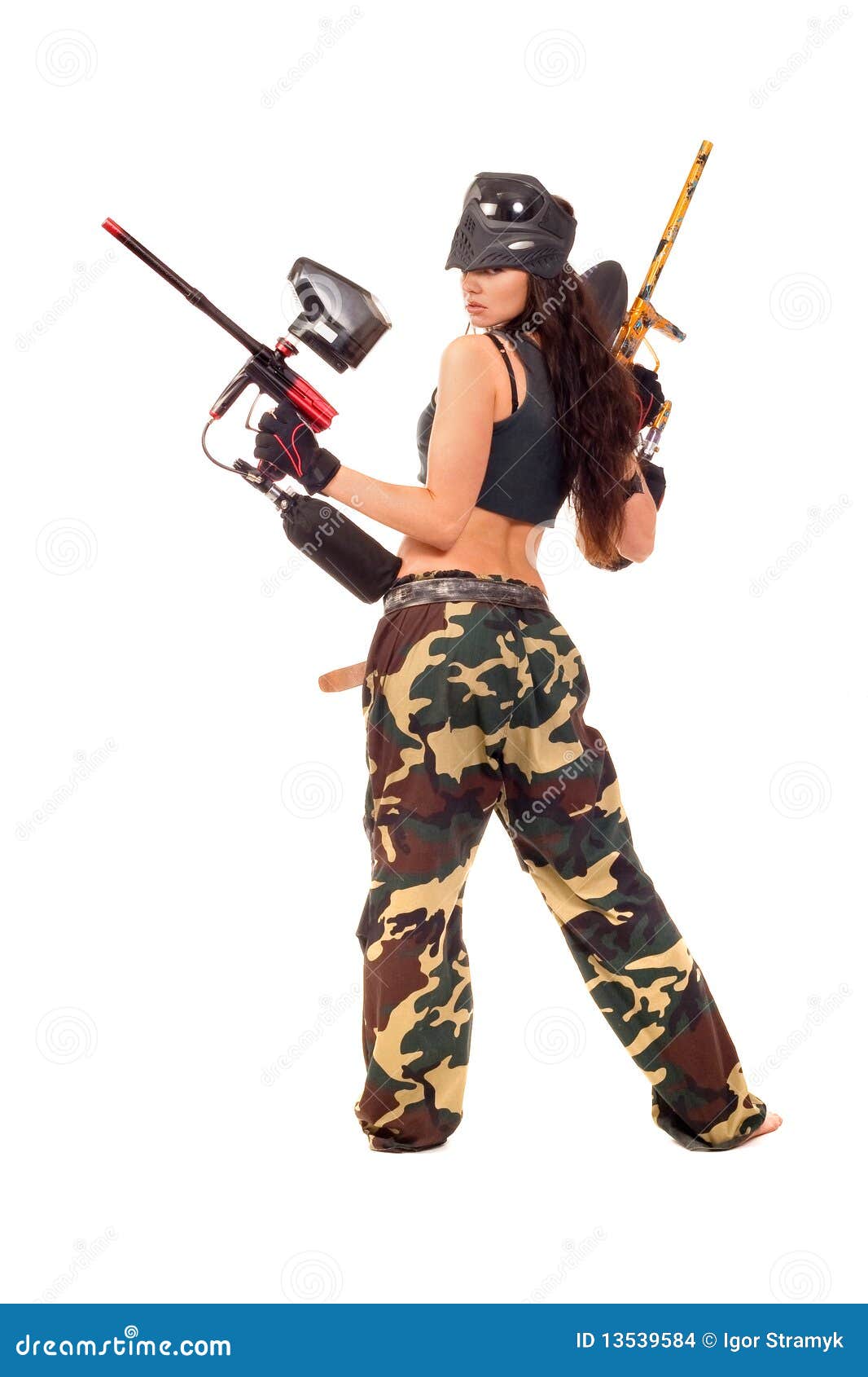 Paintball girl stock photo. Image of girl, fight, isolated - 13539584