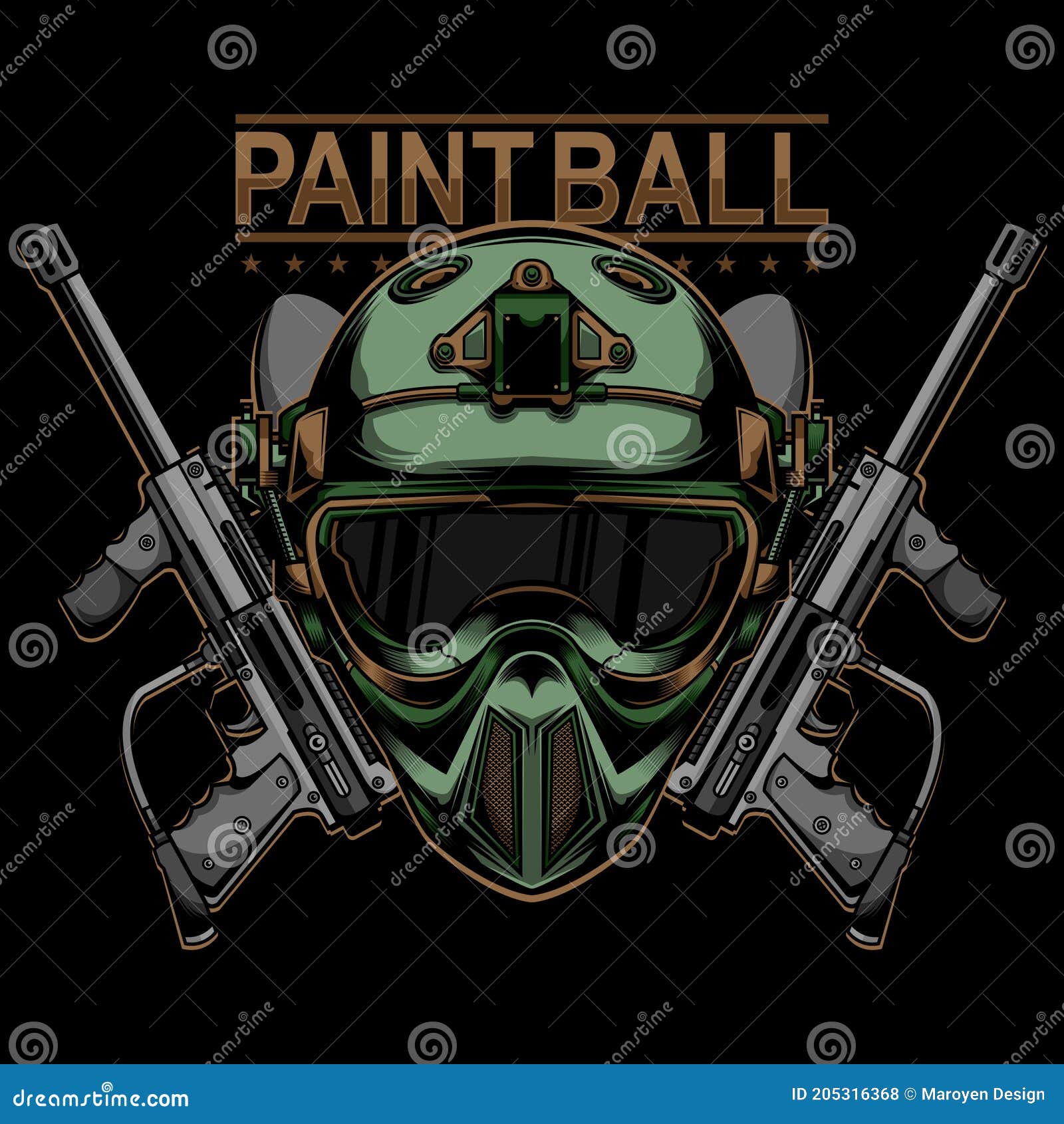 Paintball logo design stock vector. Illustration of player - 205316368