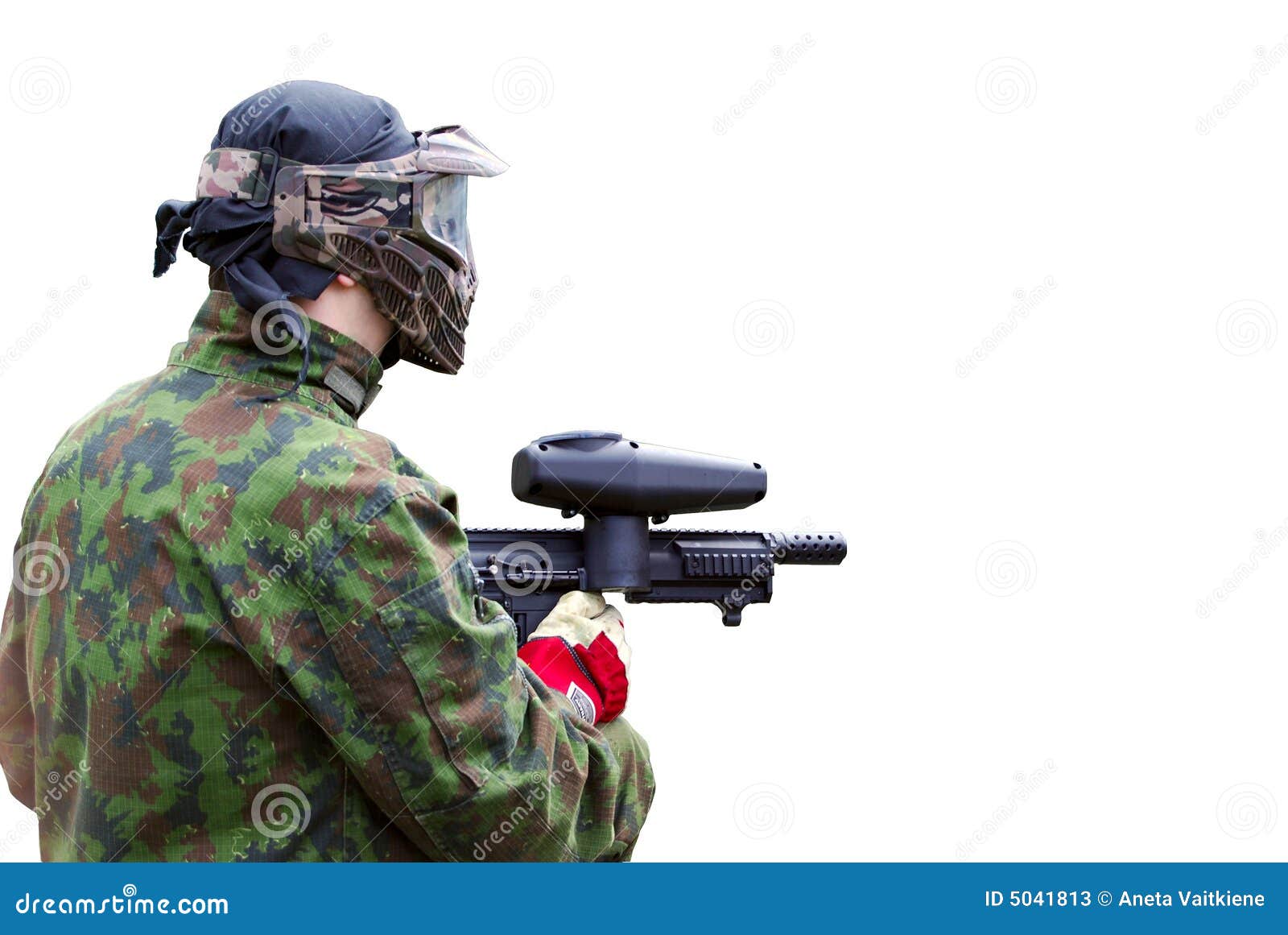 Paintball man on white stock image. Image of games, people - 5041813