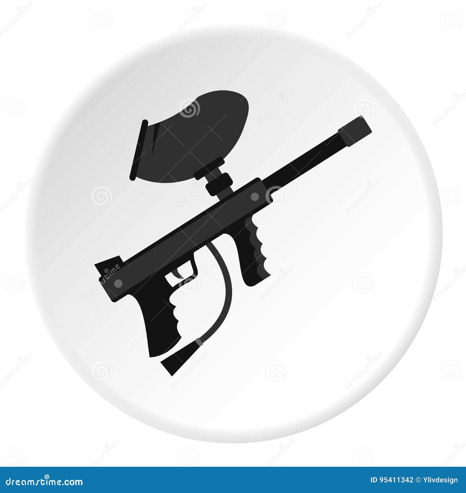 Paintball Marker Gun Icon Circle Stock Vector - Illustration of ball ...