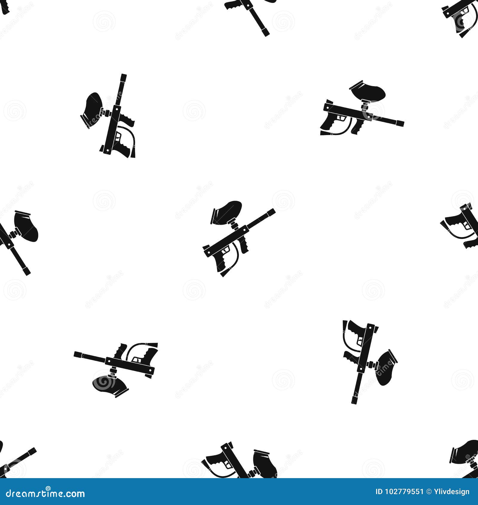 Paintball Marker Pattern Seamless Black Stock Vector - Illustration of ...