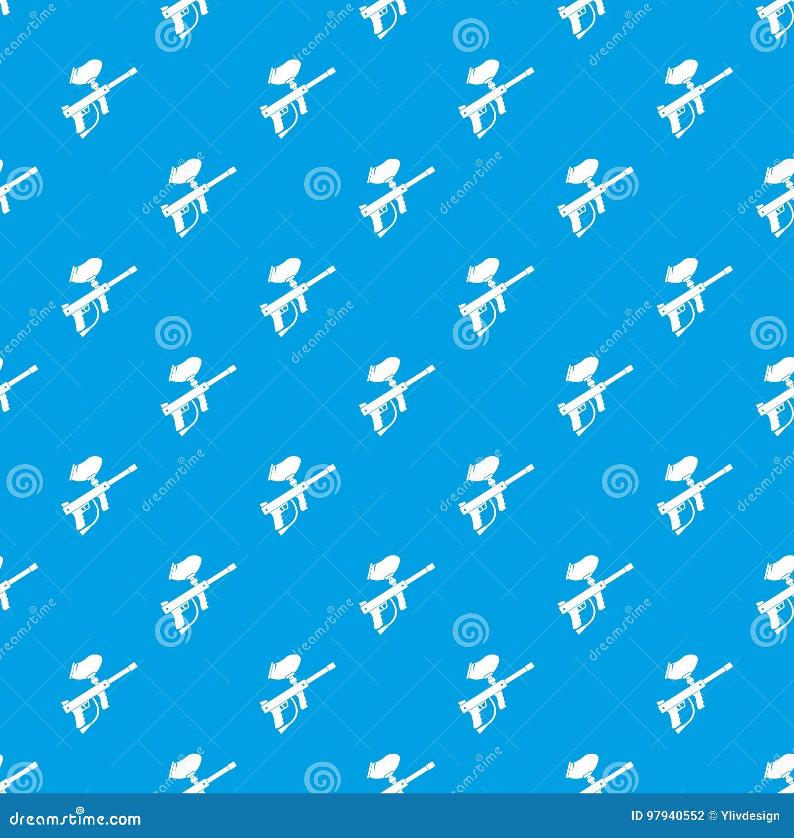 Paintball Marker Pattern Seamless Blue Stock Vector - Illustration of ...
