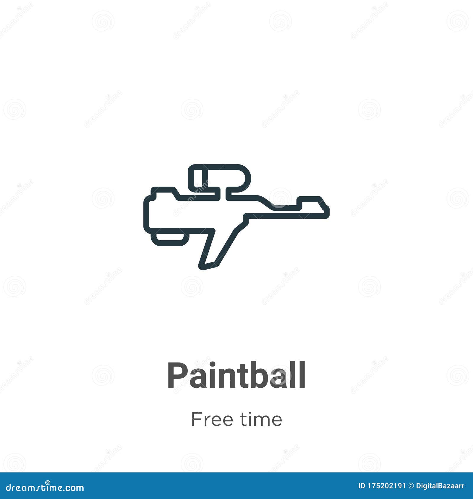 Paintball Outline Vector Icon. Thin Line Black Paintball Icon, Flat ...