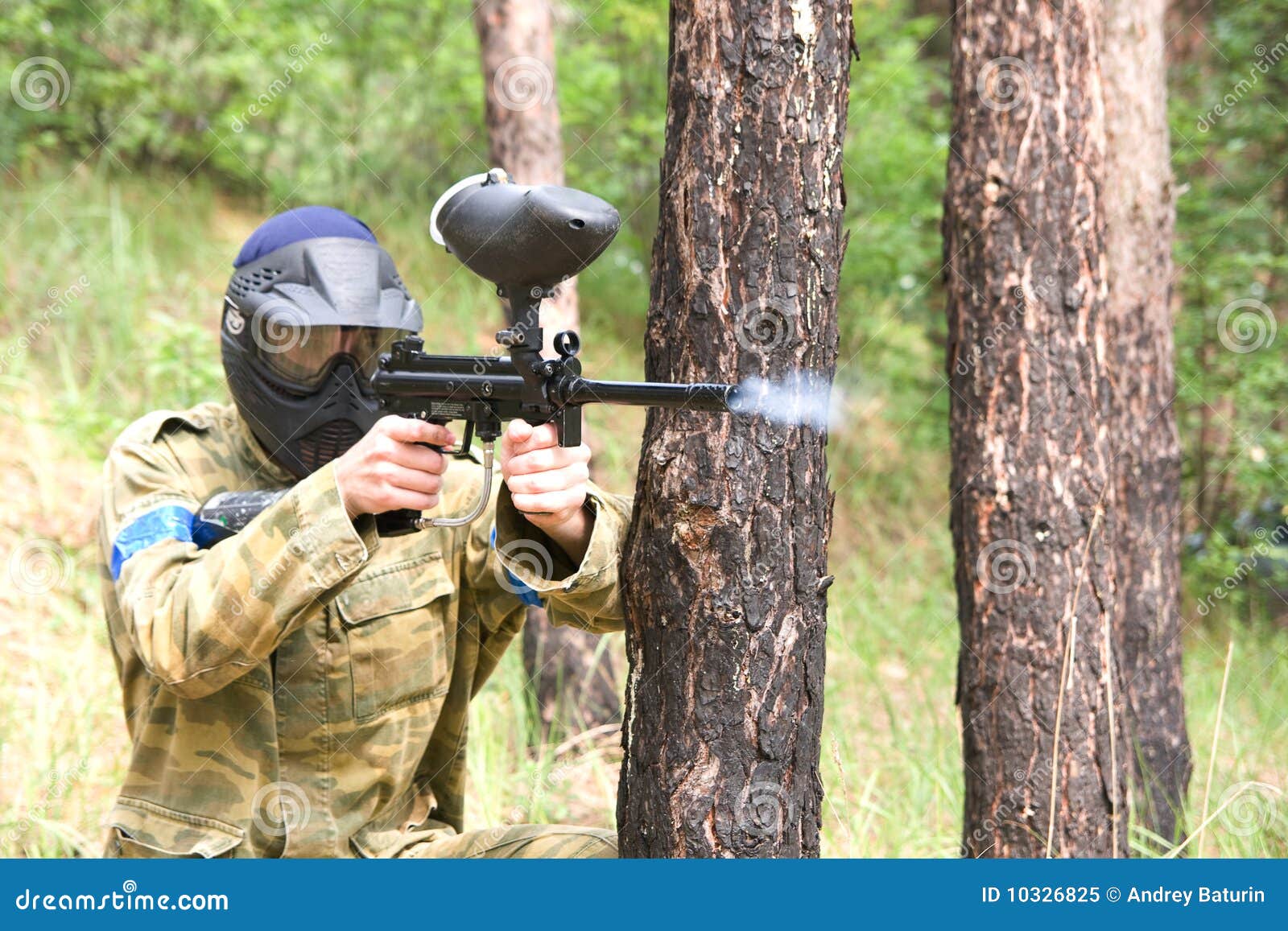 Paintball player stock image. Image of outdoors, smoke - 10326825