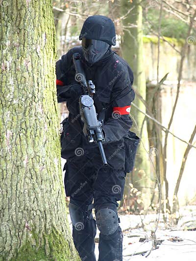 Paintball player stock image. Image of guard, military - 13457449