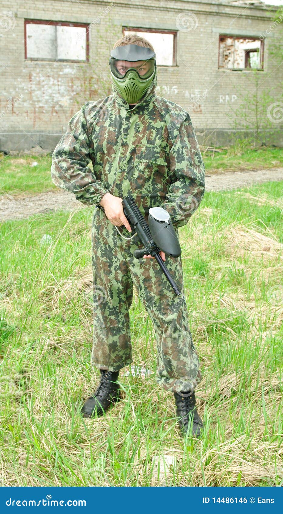Paintball player stock photo. Image of equipped, defense - 14486146
