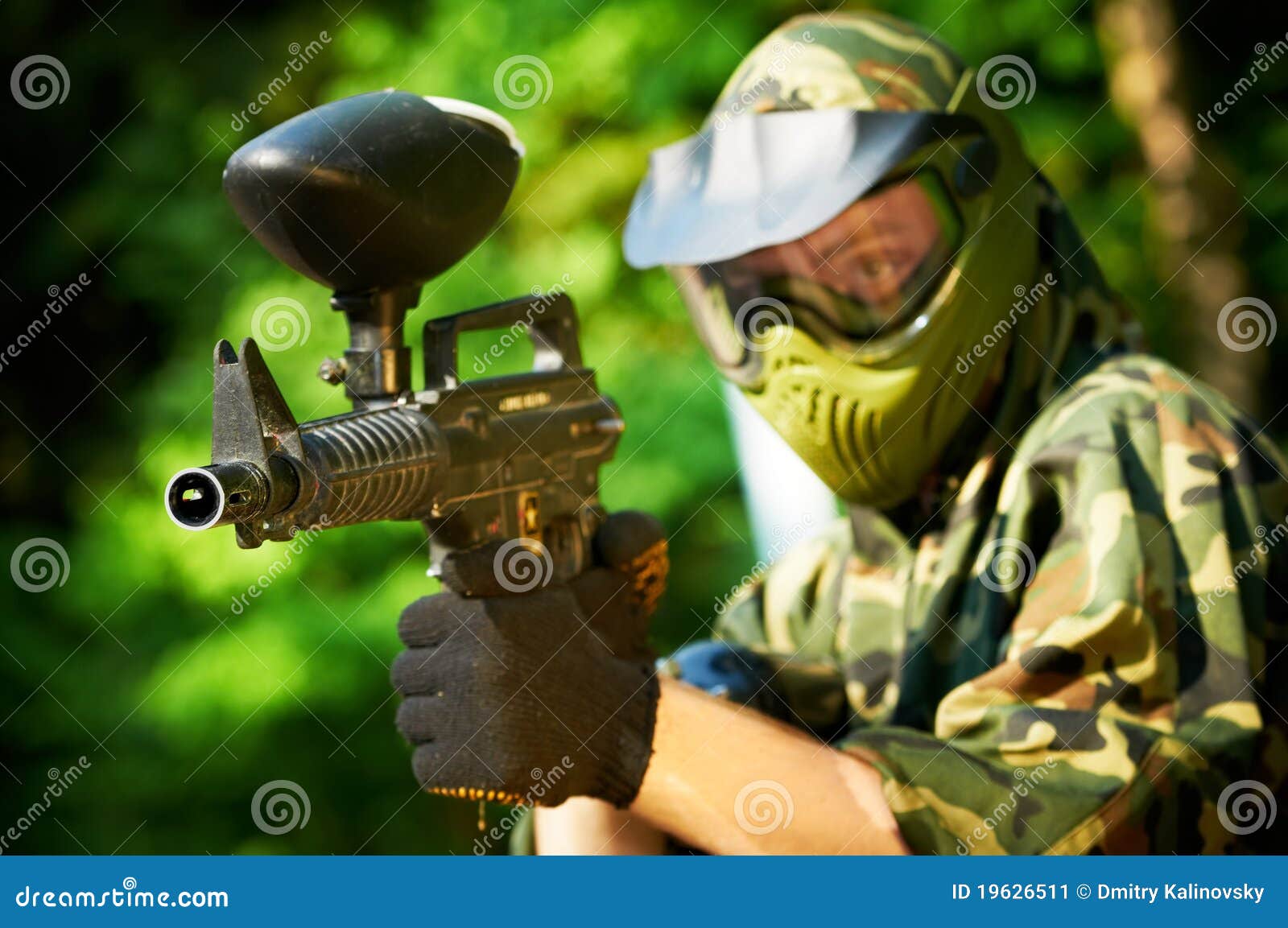 Paintball player stock image. Image of military, paint - 19626511