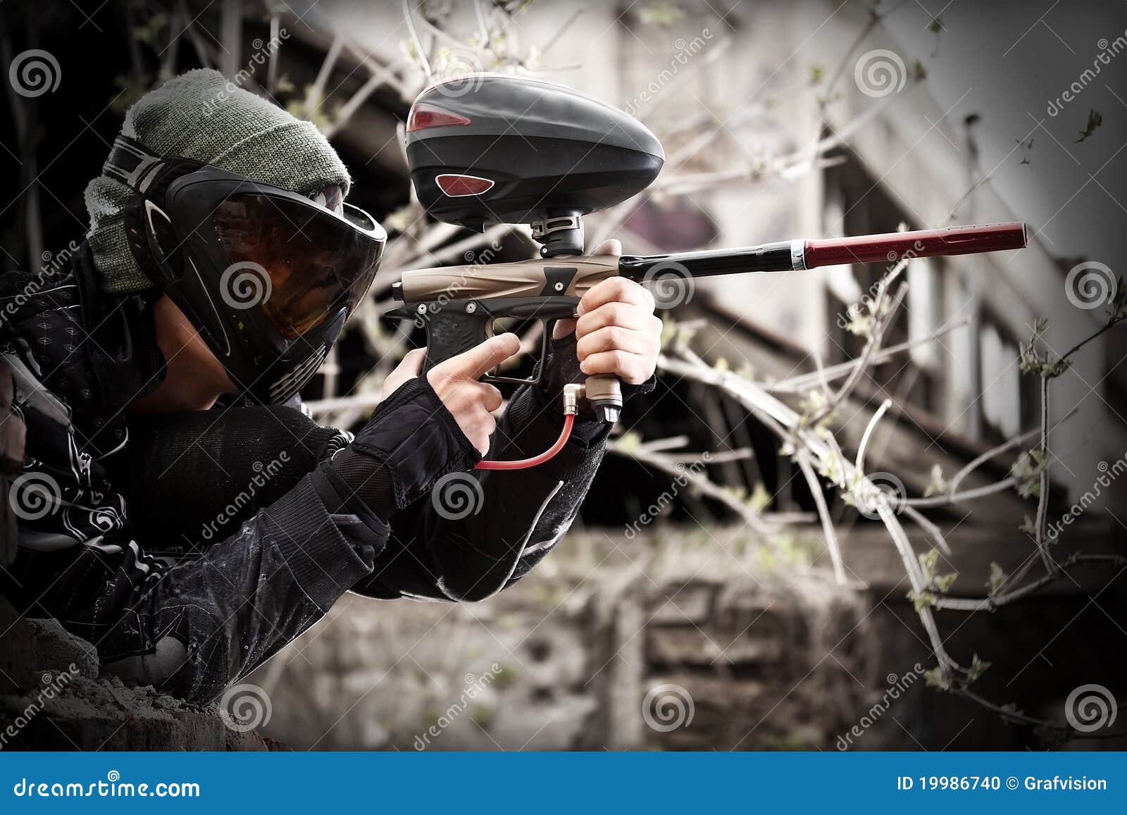 Paintball player stock photo. Image of aged, marker, protect - 19986740