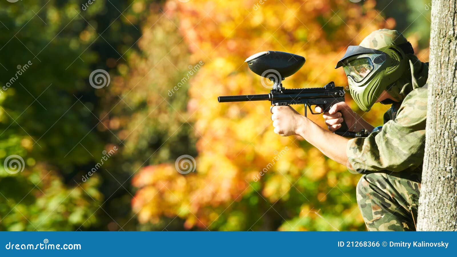 Paintball player stock photo. Image of adrenaline, forest - 21268366