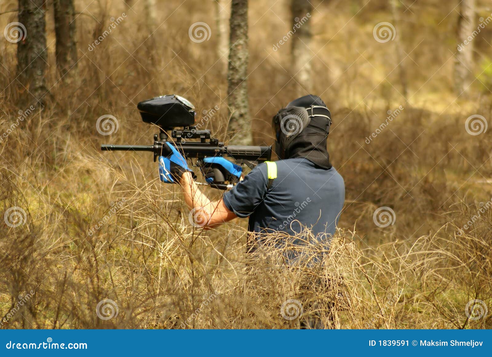 Paintball player in forest stock image. Image of adrenaline - 1839591