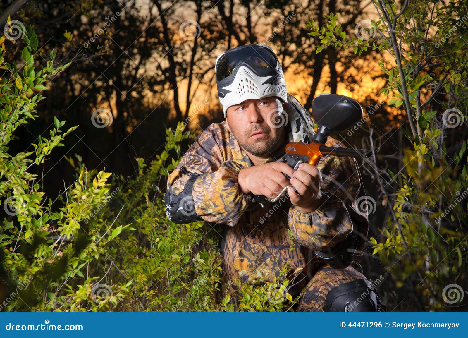 Paintball player stock photo. Image of extreme, protective - 44471296