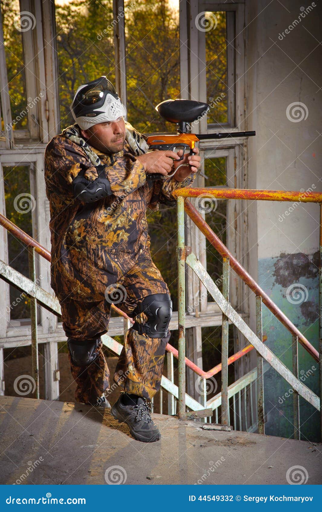 Paintball player stock photo. Image of sports, adults - 44549332