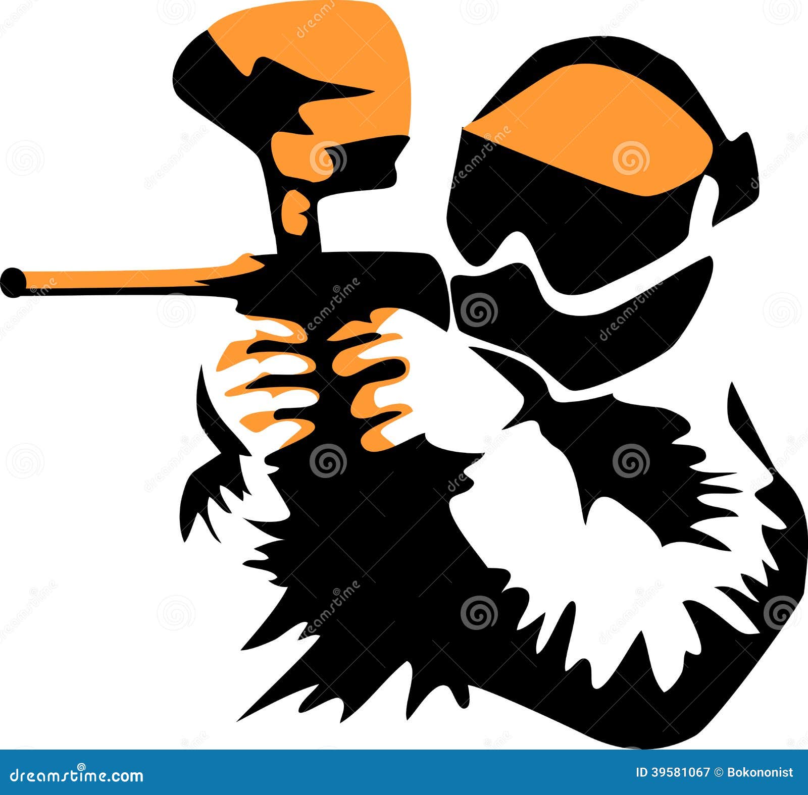 Paintball stock vector. Illustration of protective, player - 39581067