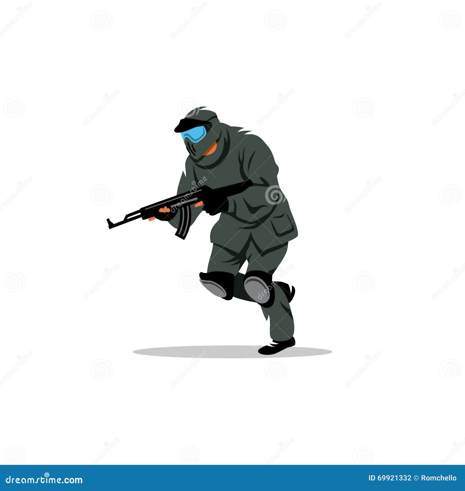 Paintball Player. Vector Illustration. Stock Vector - Illustration of ...