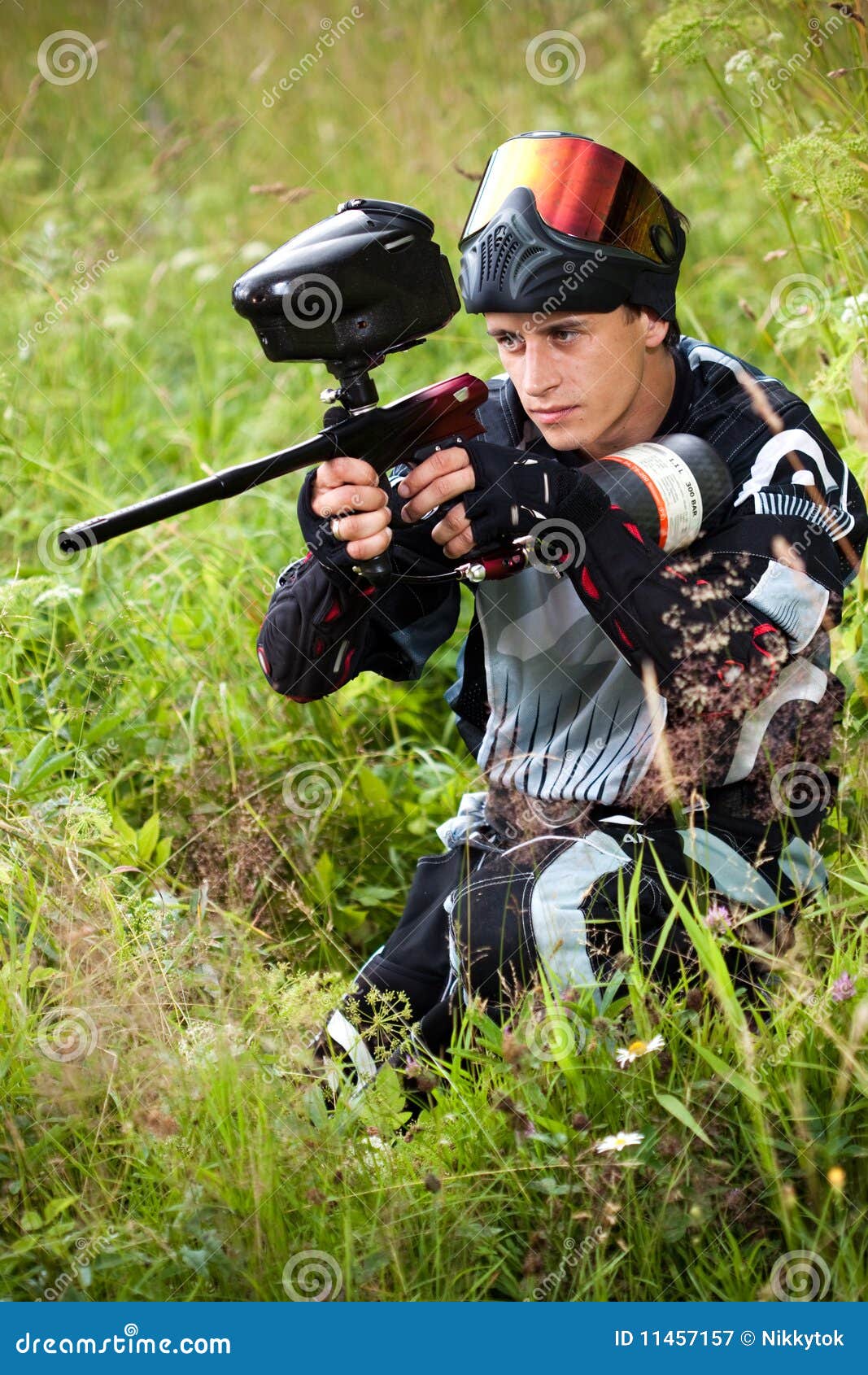Paintball Shooter Holding A Gun Royalty-Free Stock Image ...