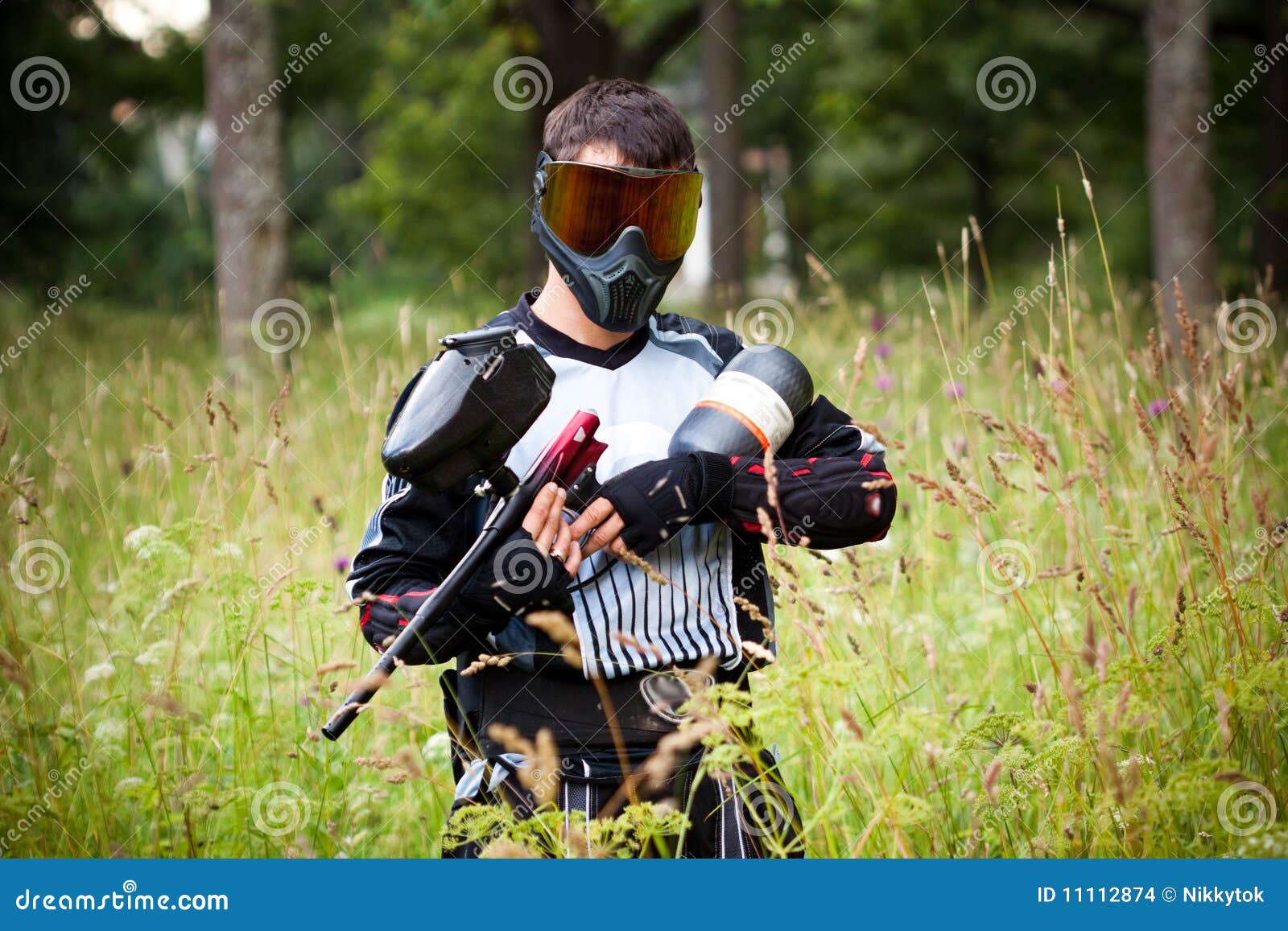 Paintball Shooter in the Field Stock Photo - Image of extreme, defense ...