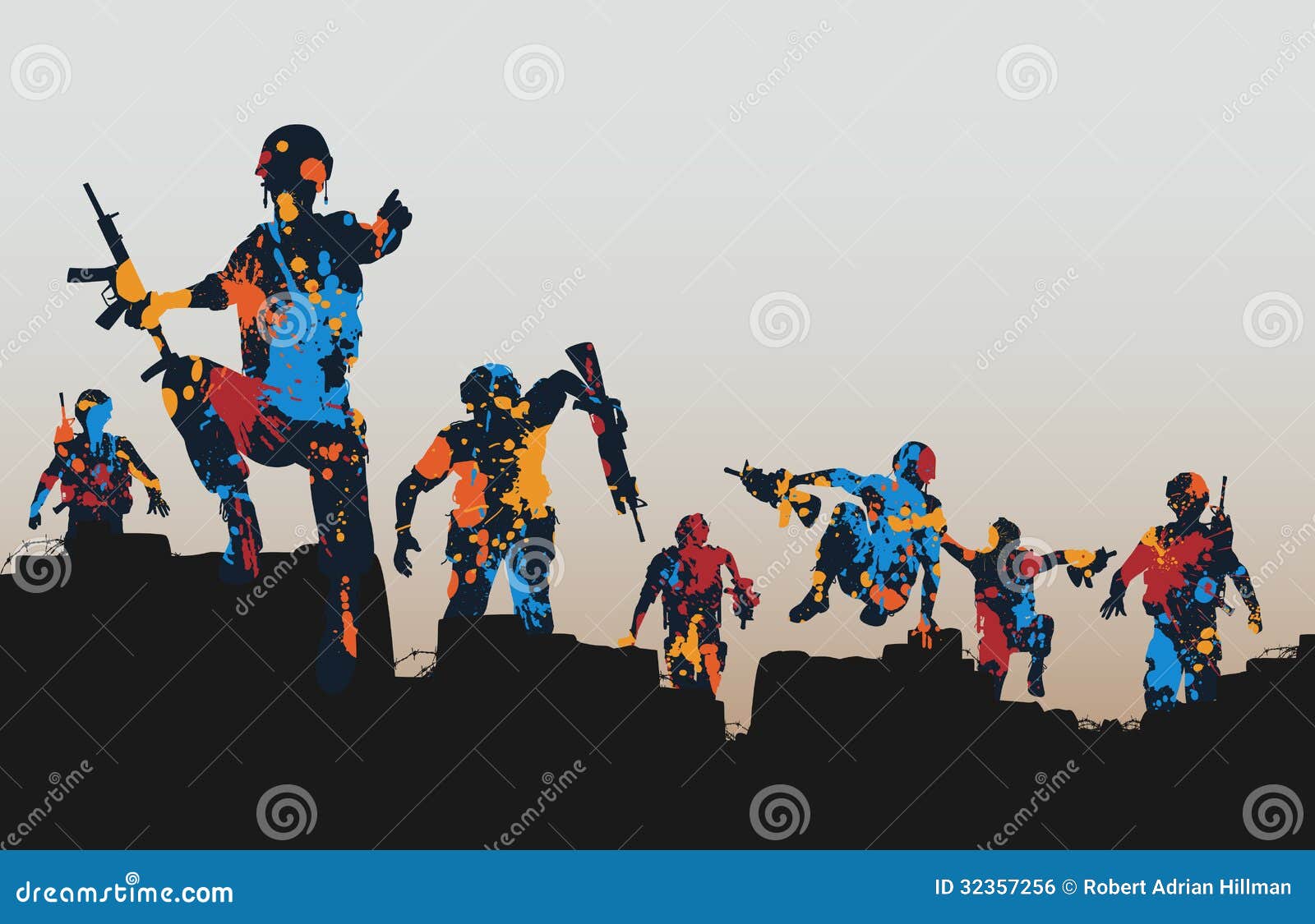 Paintball soldiers stock vector. Illustration of textspace - 32357256