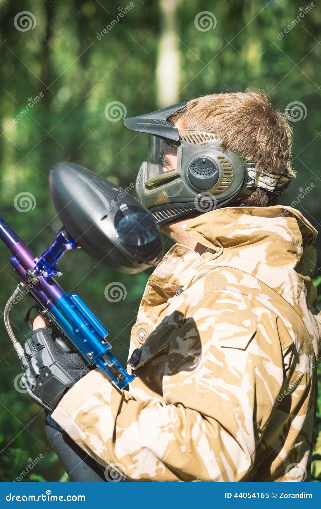 Paintball sport player stock image. Image of uniform - 44054165