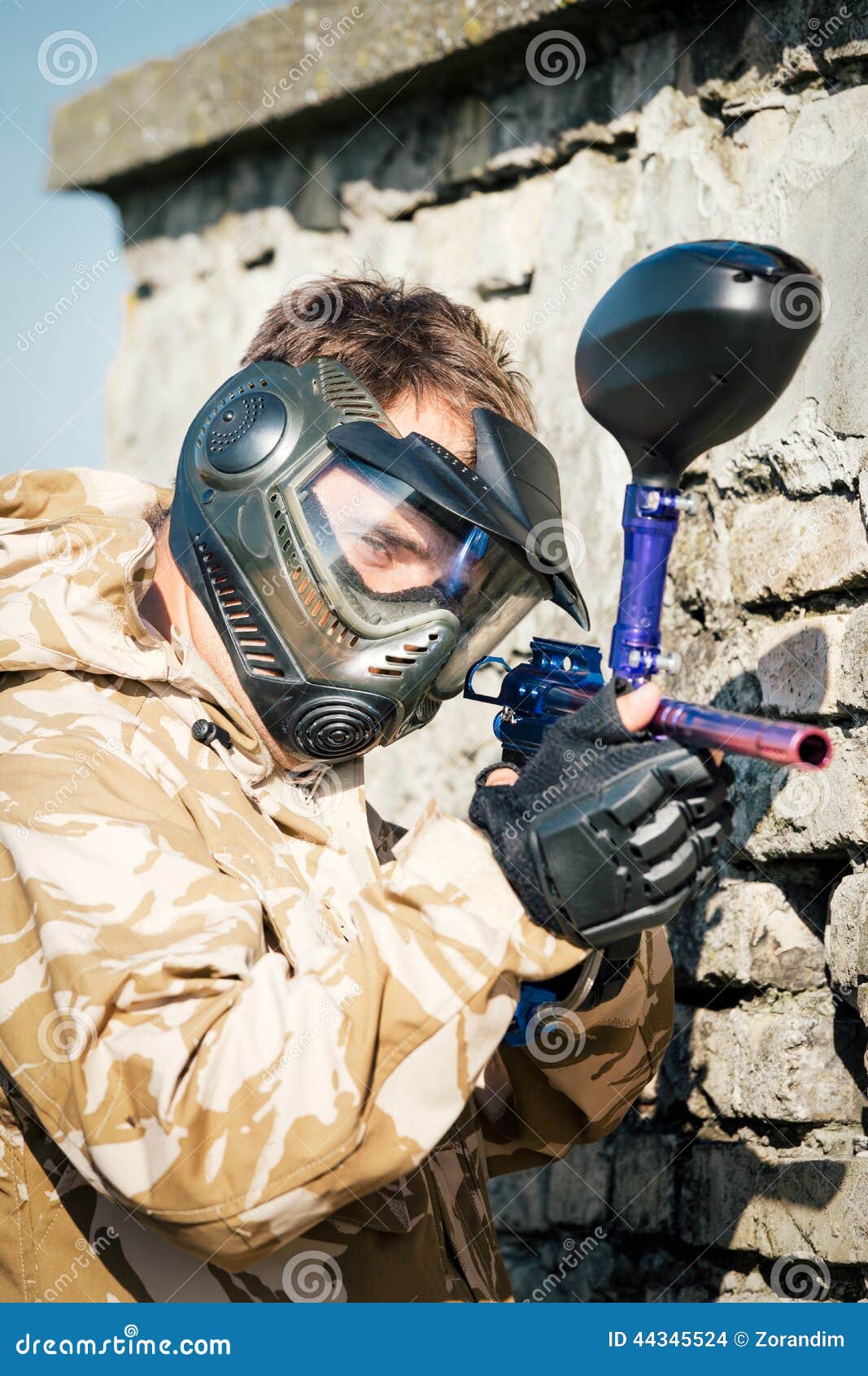 Paintball sport player stock photo. Image of ball, player - 44345524