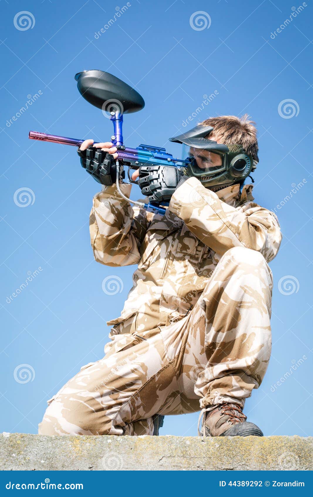 Paintball sport player stock photo. Image of aiming, extreme - 44389292