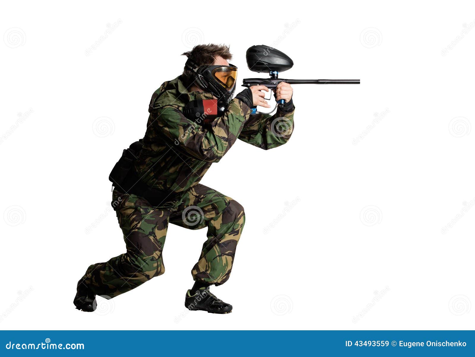 Paintball Team in Action Forest Location Stock Image - Image of eyewear ...