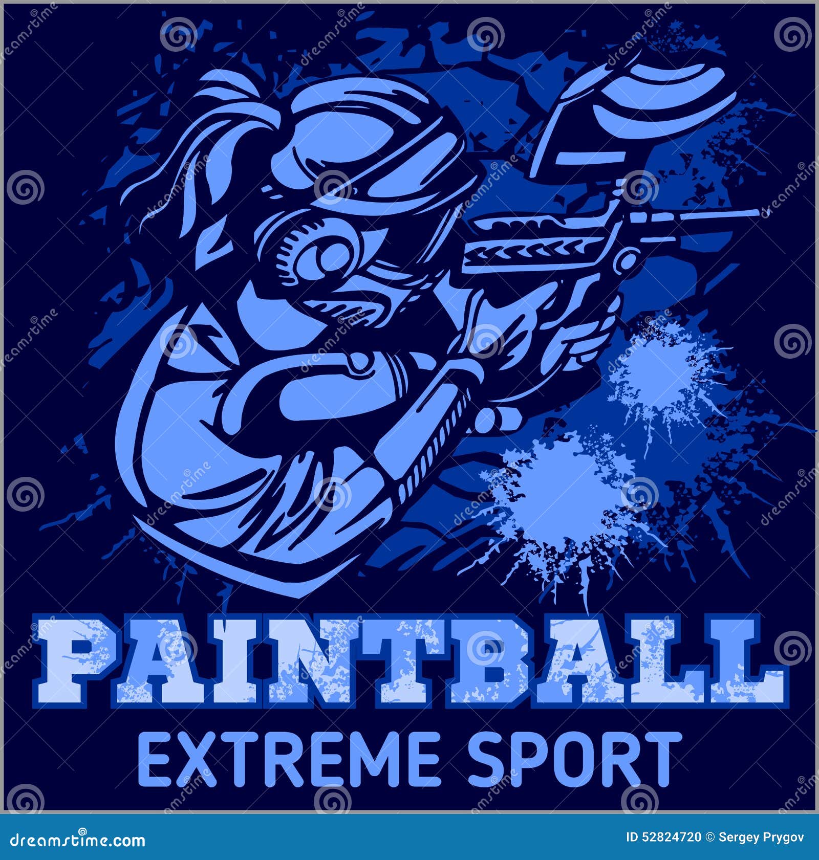 Paintball Team Logo Badge Cartoon Vector | CartoonDealer.com #54794967