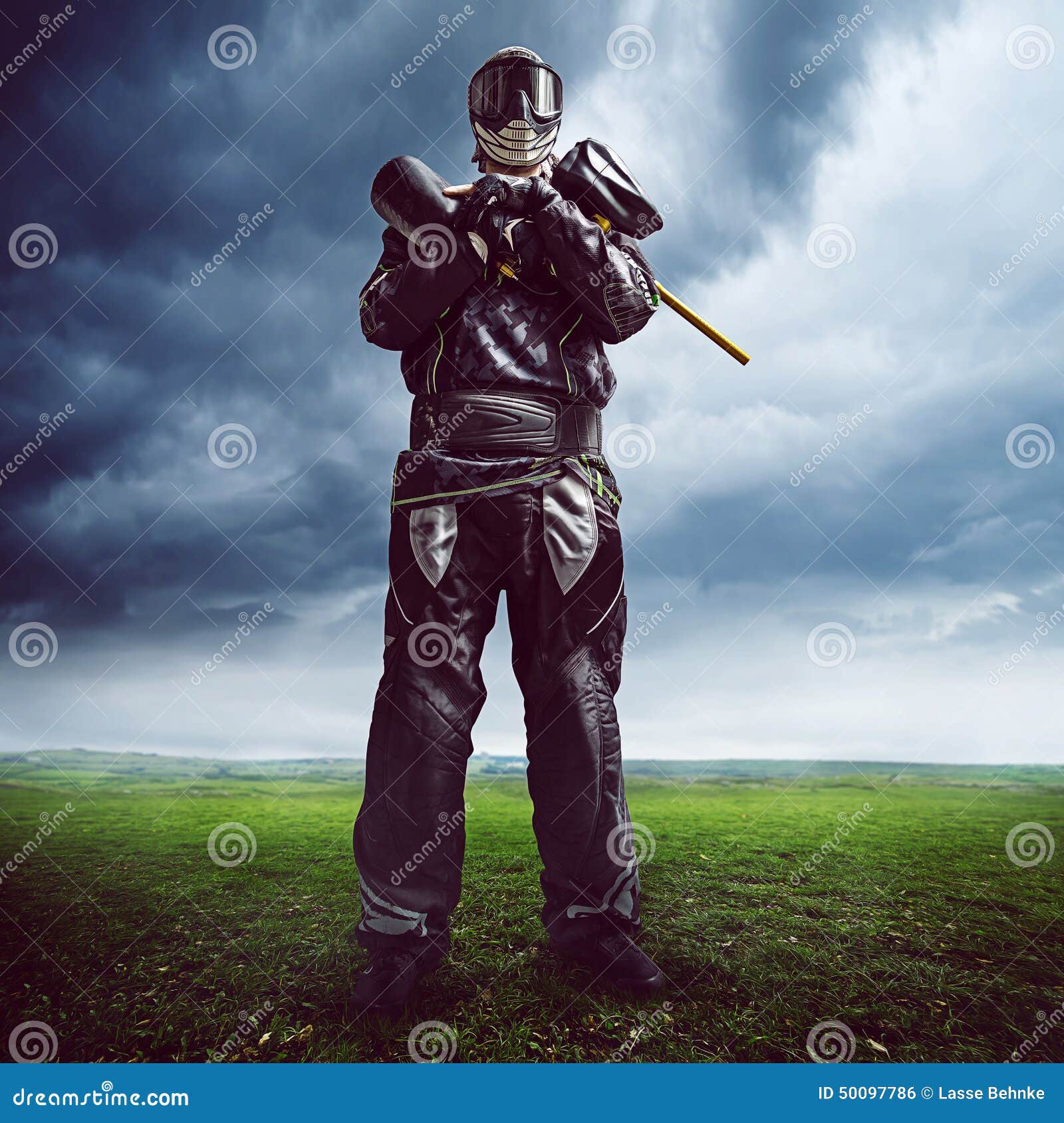 Paintballer stock photo. Image of standing, sport, paint - 50097786