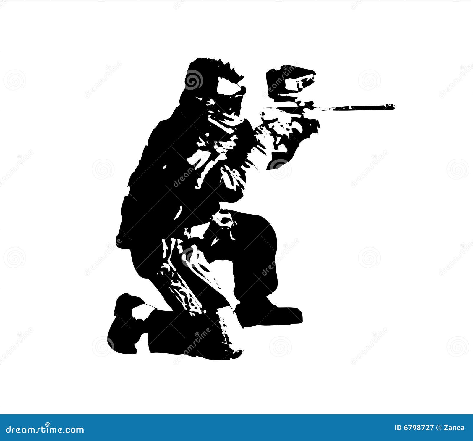 Paintballman stock vector. Illustration of drawing, move - 6798727