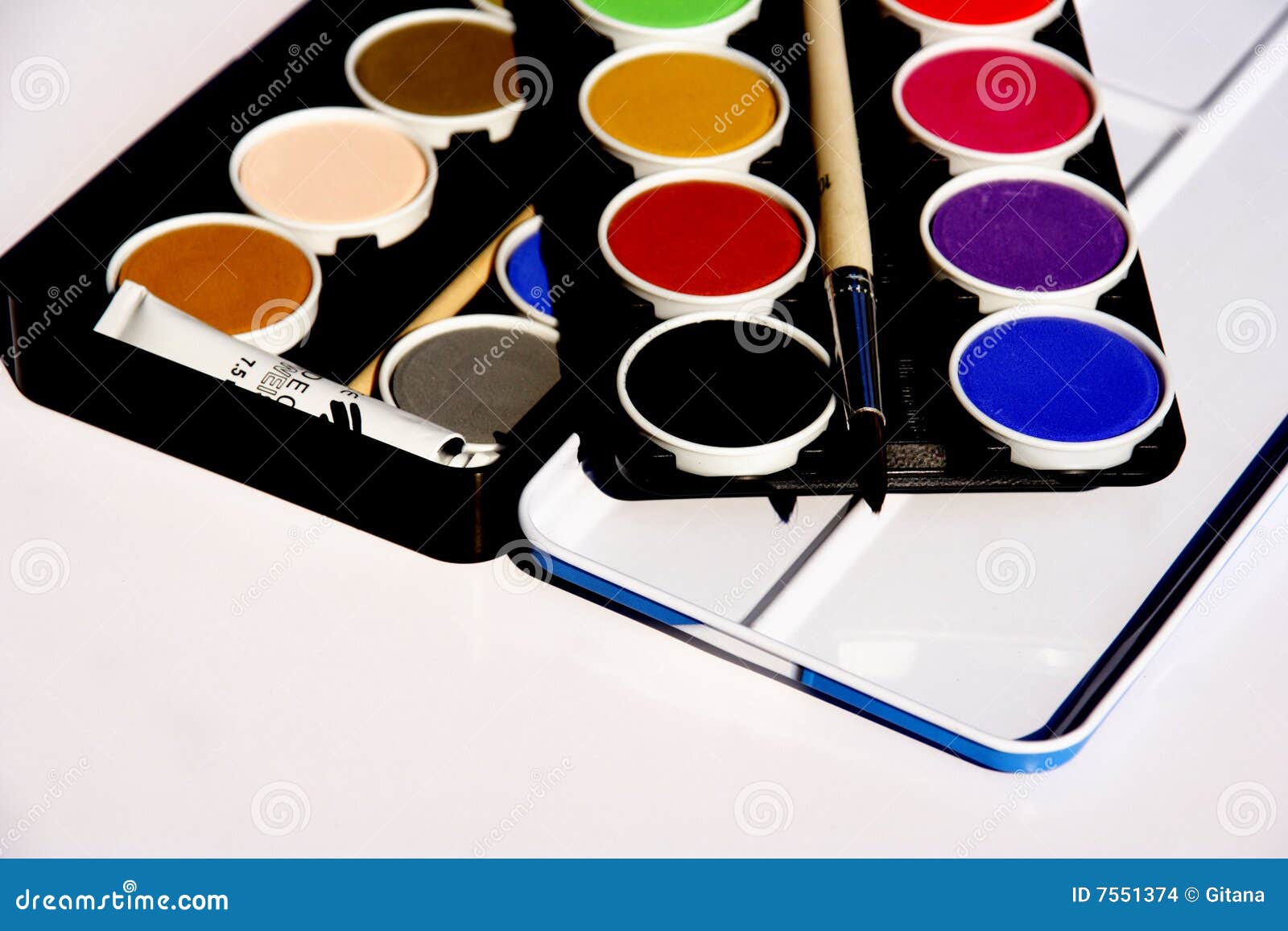 Paintbox stock photo. Image of white, palette, yellow - 7551374