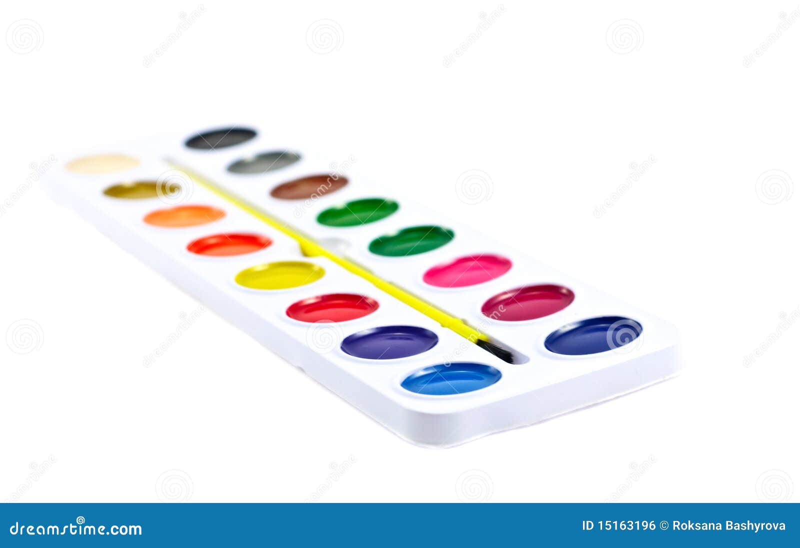 Paintbox with water colors stock photo. Image of bright - 15163196