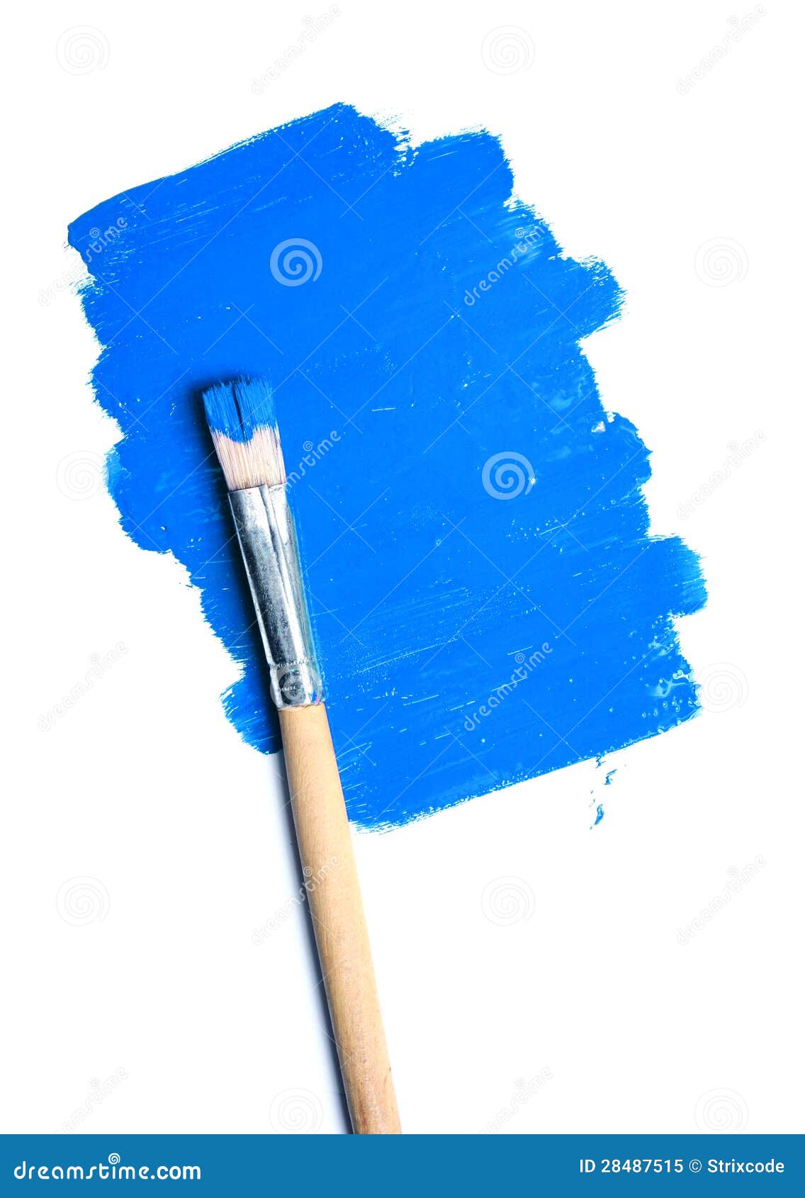 Paintbrush and Blue Paint Spot Isolated Stock Image - Image of color ...
