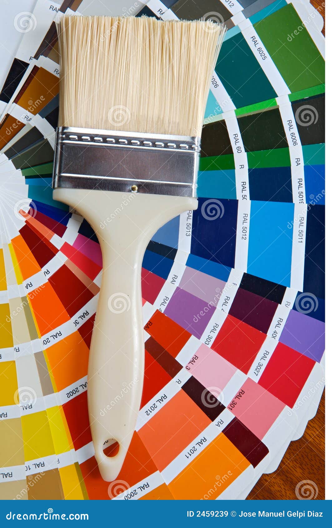 Paintbrush with Card of Colors Stock Image - Image of improvement ...